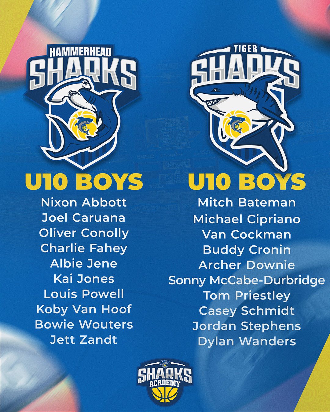 2025 Sharks Academy teams - Southern Peninsula Basketball Association